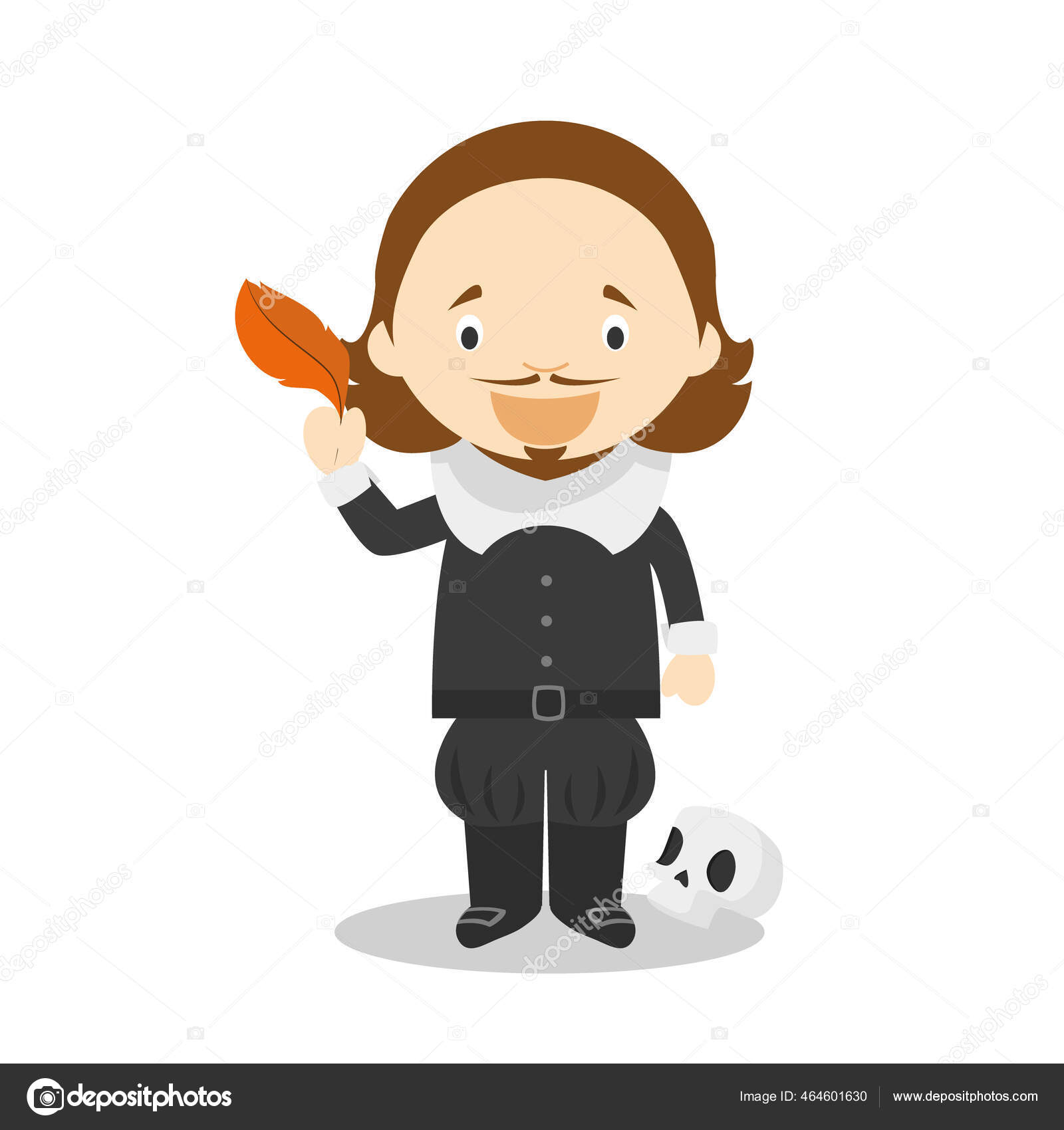 William Shakespeare Personnage Dessin Animé Illustration Vectorielle ...