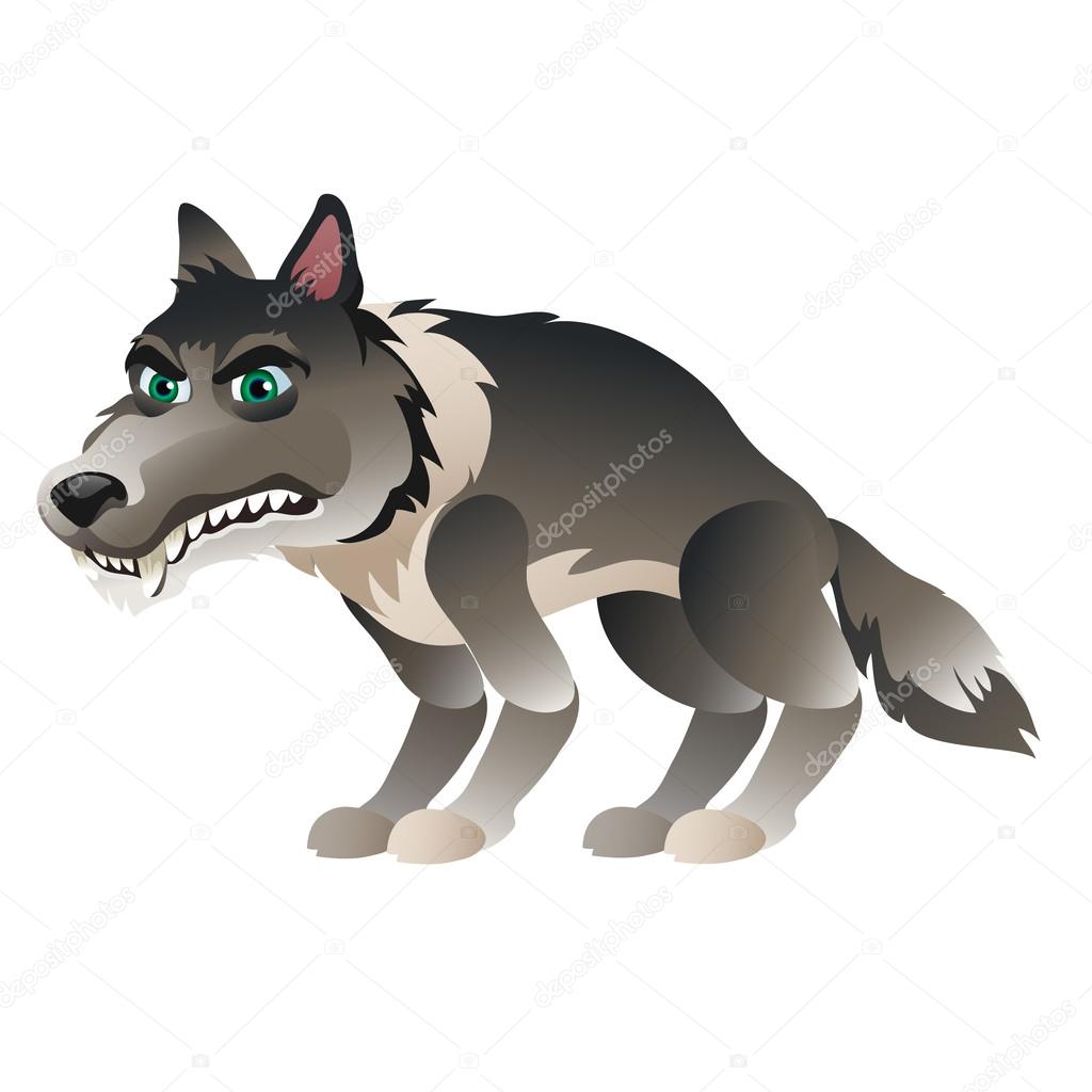 Wolf in cartoon style closeup, isolated vector Stock Vector Image by ...
