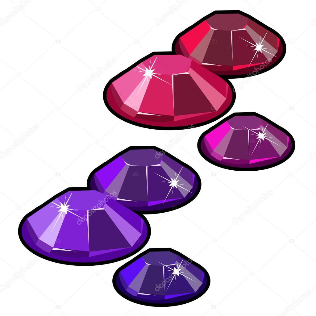 Cartoon gems, game pieces on white background Stock Vector Image by ...