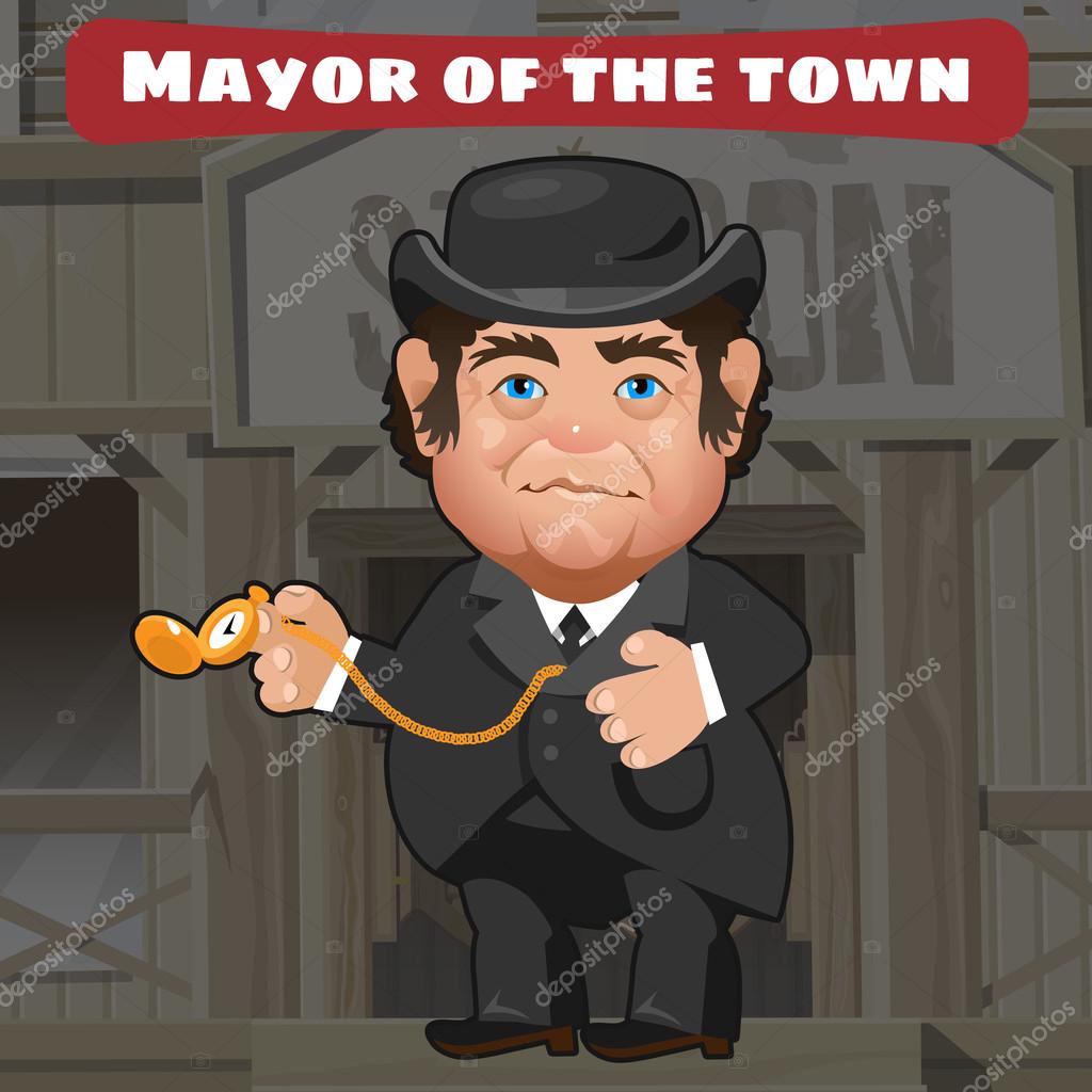 Cartoon character in Wild West - mayor in the town Stock Vector by ...
