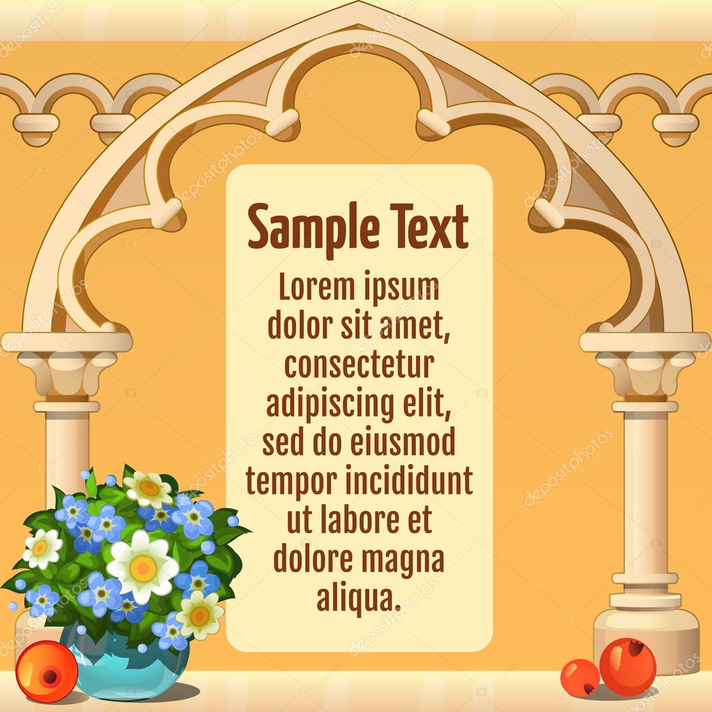 Wooden arch with sample text, style card in beige Stock Vector by ...