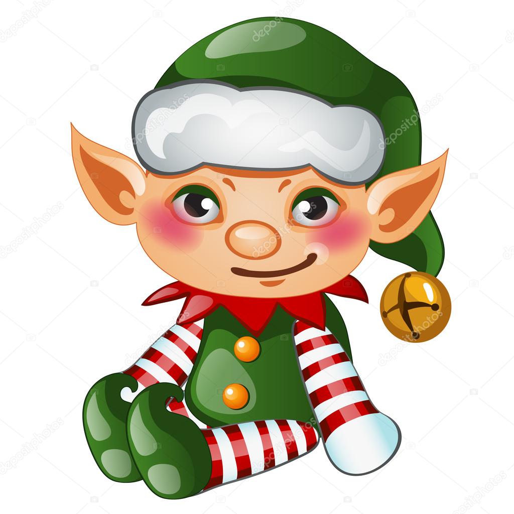 Cute boy elf in green costume, isolated character for your needs Stock ...