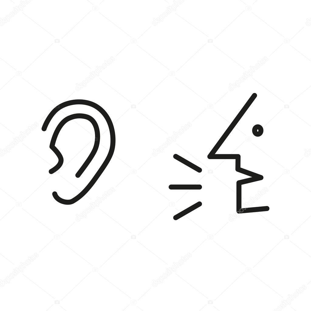 Sprechen und zuhören-symbol — Stockvektor © liluydesign #103866682