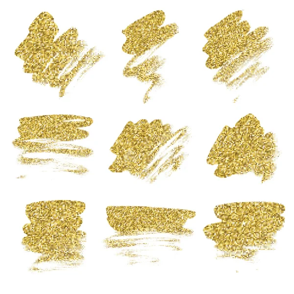 Set of golden glitter spots with halftone effect — Stock Vector © ugina ...