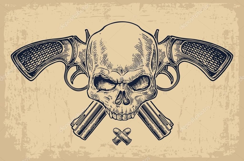 Skull And Crossed Revolvers