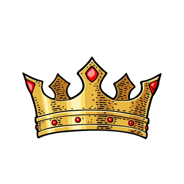 King crown. Engraving vintage vector black illustration. Isolated on ...