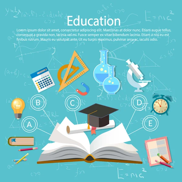 Education, tree of knowledge, open book of knowledge — Stock Vector ...