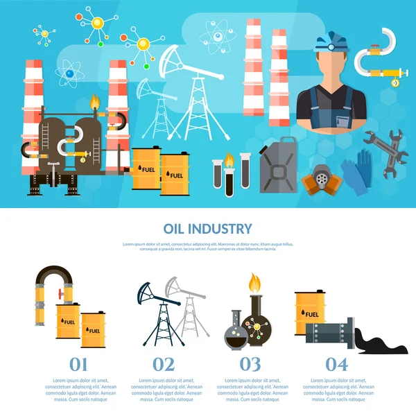 Oil industry infographics production process of drilling wells — Stock ...