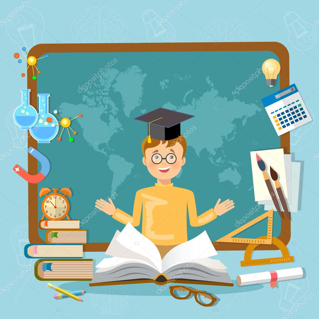 Utbildning bakgrund öppna bok kunskap tillbaka till skolan — Stock ...