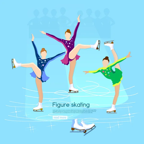 Figure skating banner ice dancing winter sport — Stock Vector ...