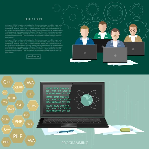 Group Of Programmers Developer Training — Stock Vector © Matriyoshka 90818520