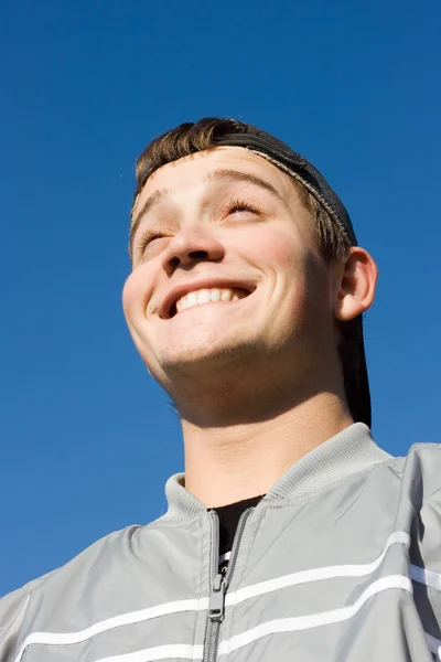 Man looking up and smiling Stock Photos, Royalty Free Man looking up ...