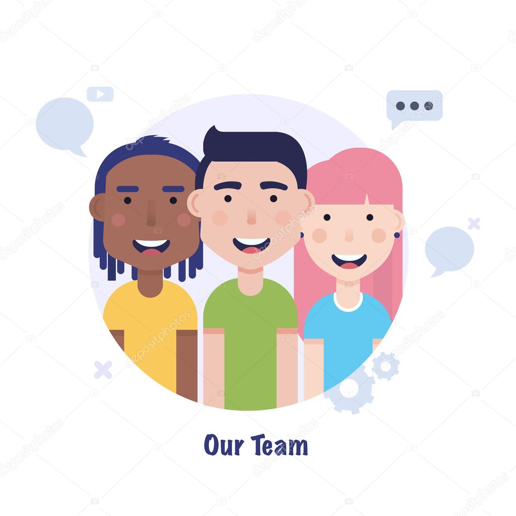 Our team. Concept for business people teamwork, human resources, career ...