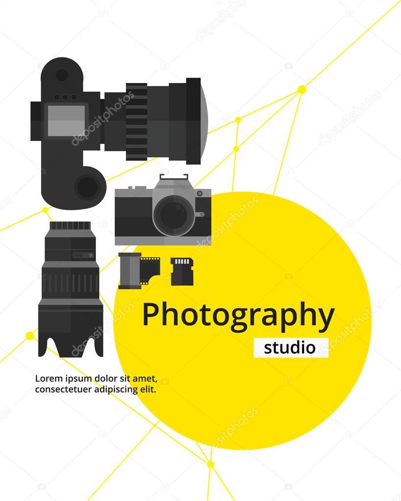 Photography Studio Flyer,Poster Design Template.Photography Equipment ...