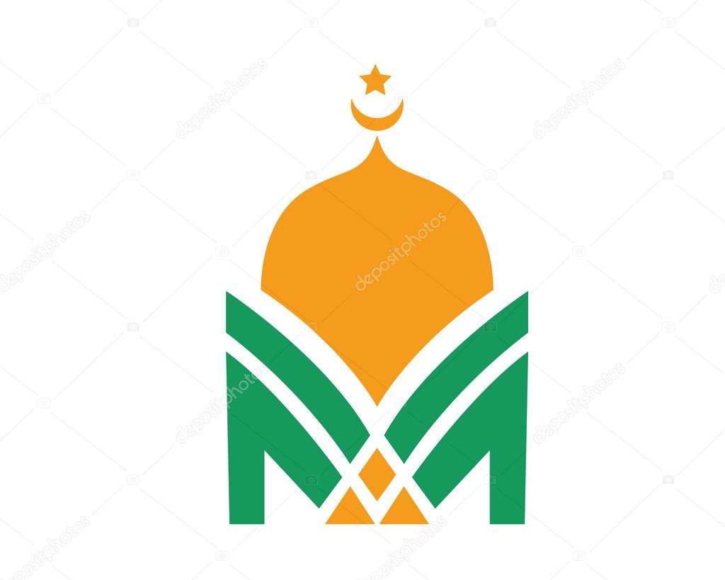 Modern Mosque Logo Symbol - M Letter Green Mosque Stock Vector Image by ...
