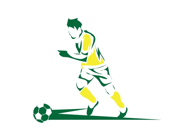 Modern Soccer Player In Action Logo - Hard Fast Kick To Win Stock ...