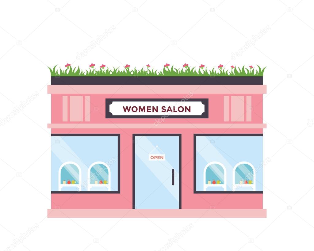 Modern Flat Commercial Building - Women Salon Stock Vector by ...