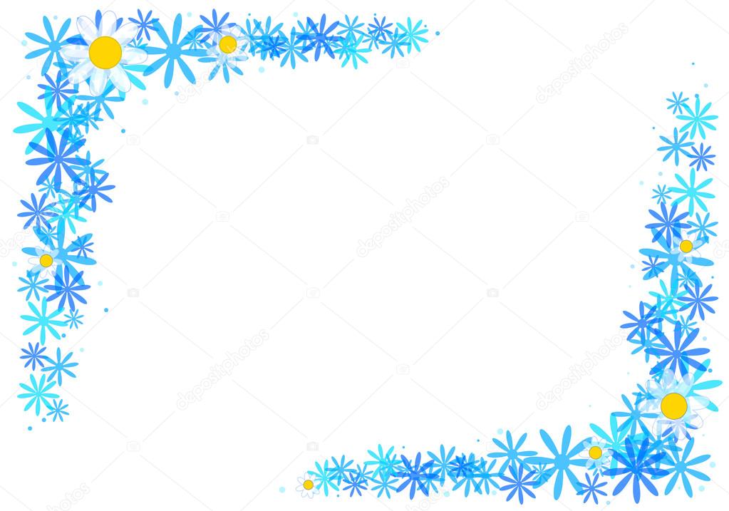 marco con flores azules — Vector de stock © pavelns #111982084