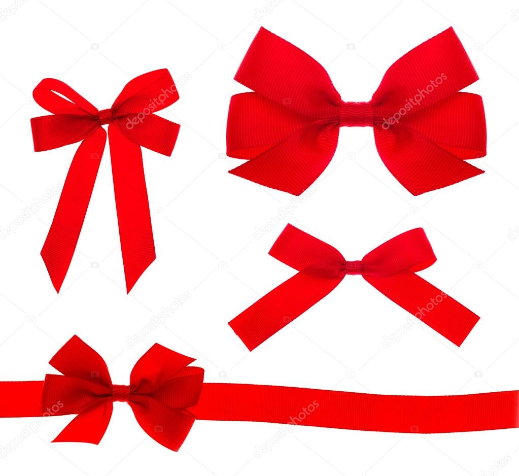 Collection red bow and ribbon isolated Stock Photo by ©Igishevamaria ...