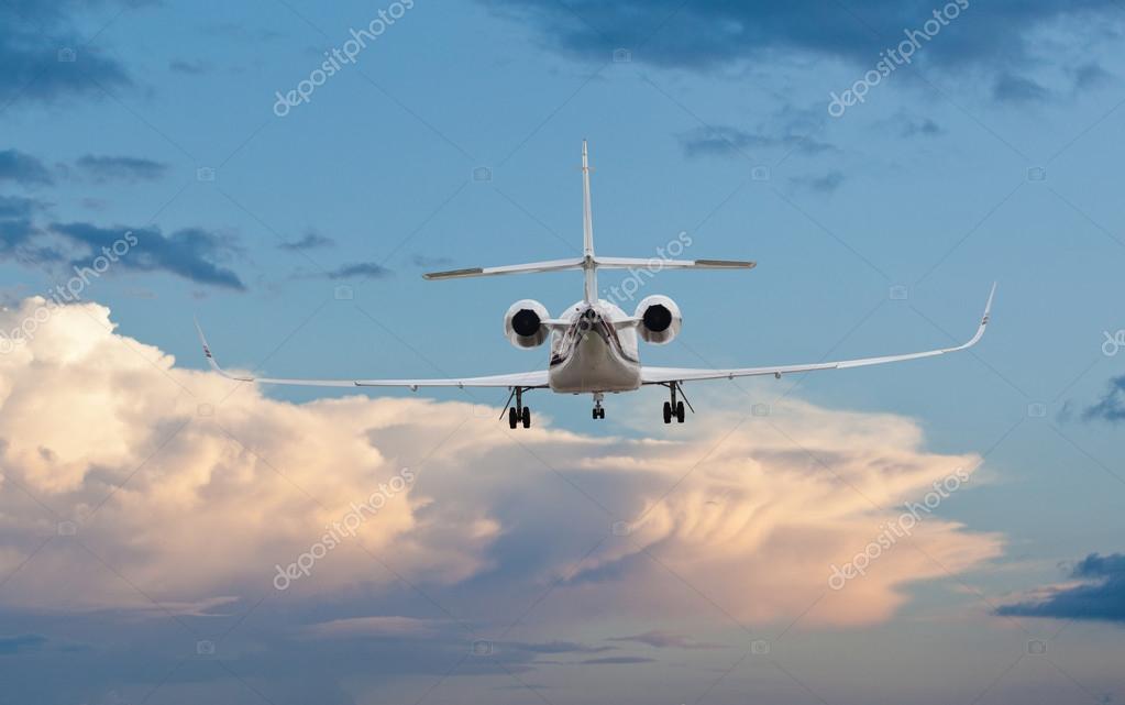Rear view of a private jet landing — Stock Photo © carlosyudica #91005428