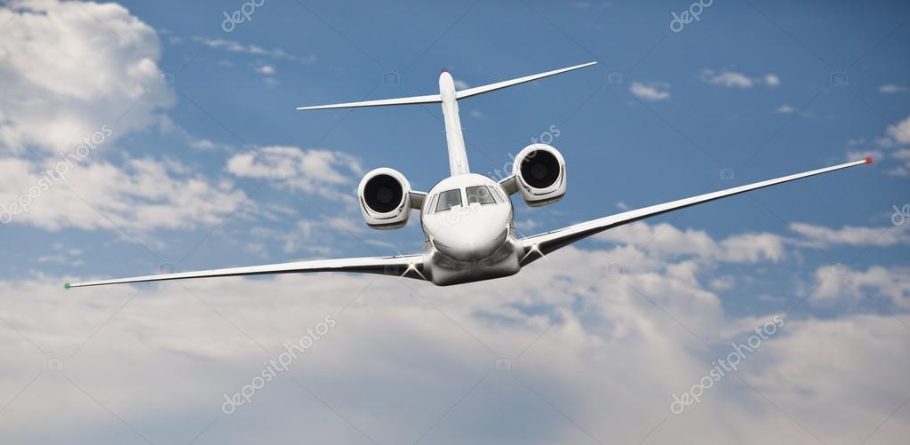 Frontal view of a private jet — Stock Photo © carlosyudica #91058980