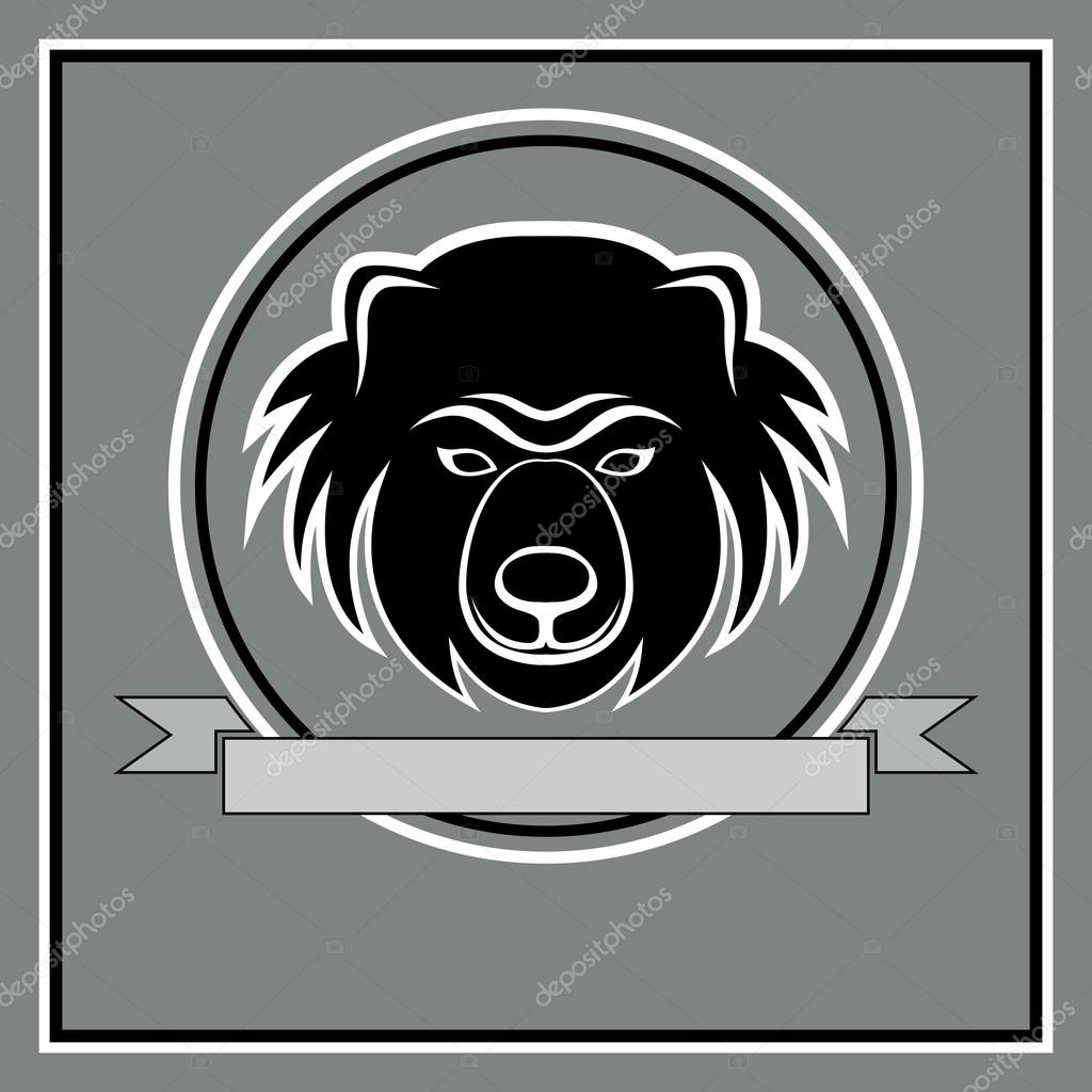 Testa dell'orso logo con stemma — Vettoriale Stock #87718526