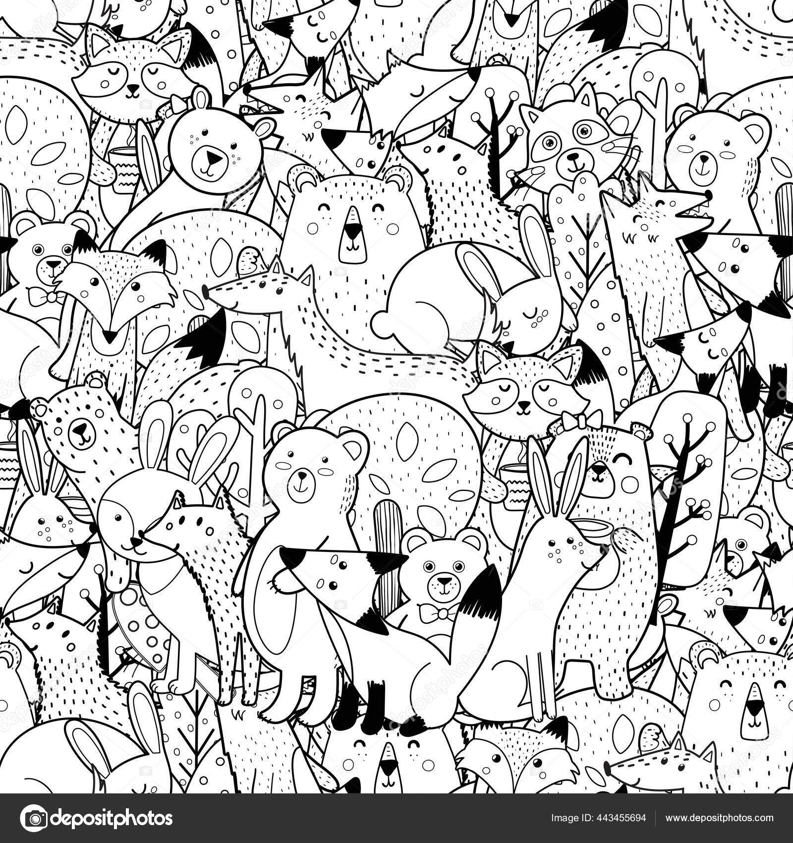 Forest Cartoon Black And White