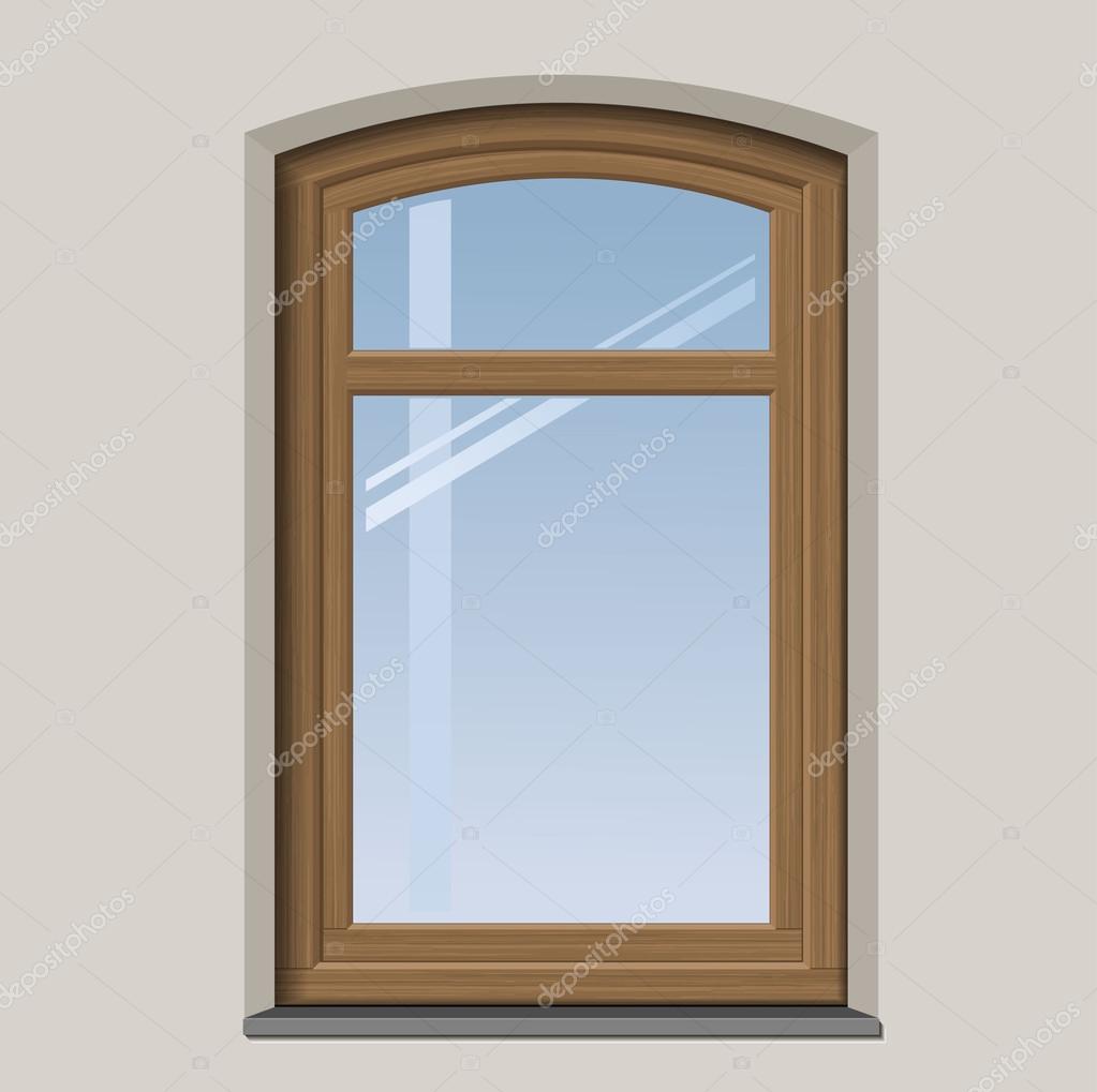 Arched wooden window Stock Vector by ©denisik11 102734144