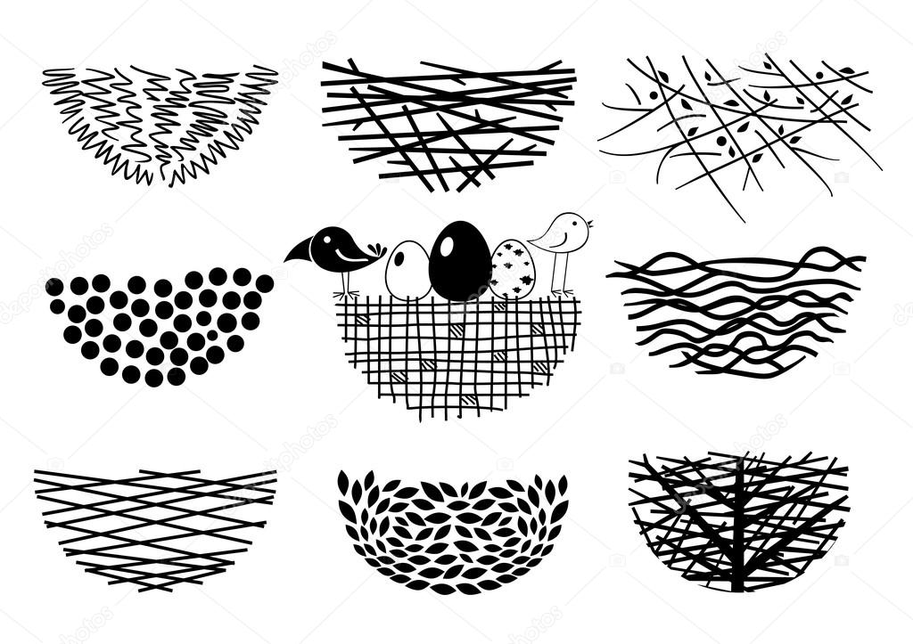 Set bird nests icons Stock Vector Image by ©denisik11 #116375184