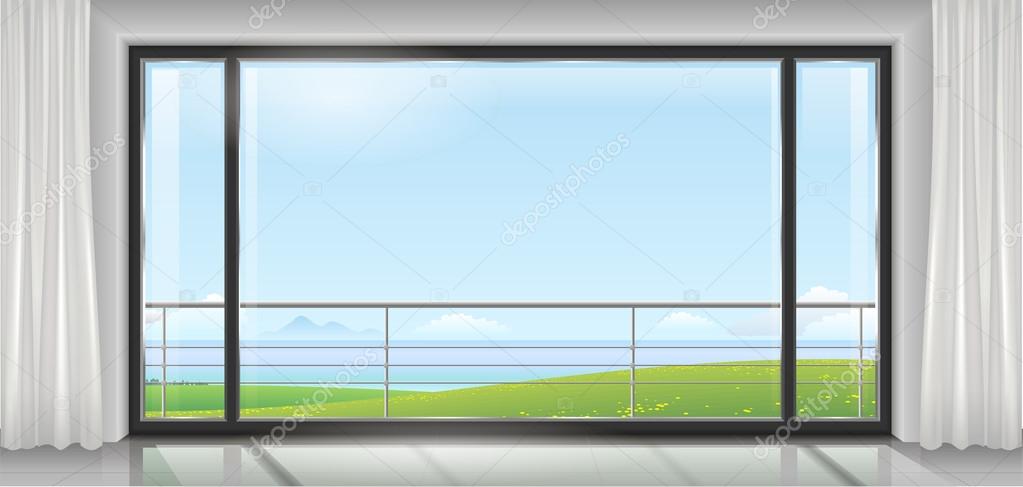 Room with a huge window — Stock Vector © denisik11 #122467122