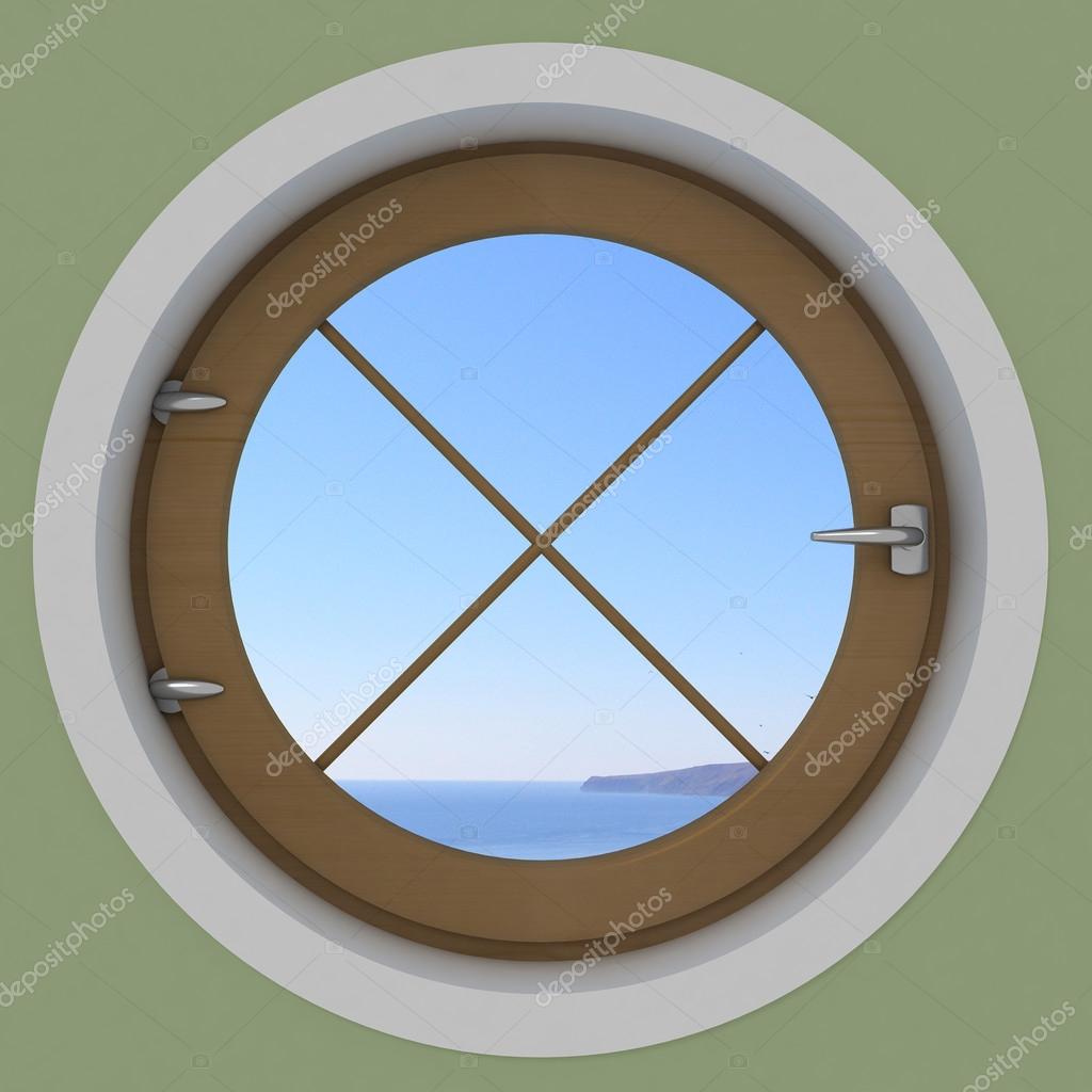 Round window in the interior Stock Photo by ©denisik11 97330986