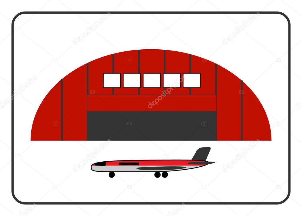 Hangar icon with plane in the frame Stock Vector Image by ©Alona_S ...