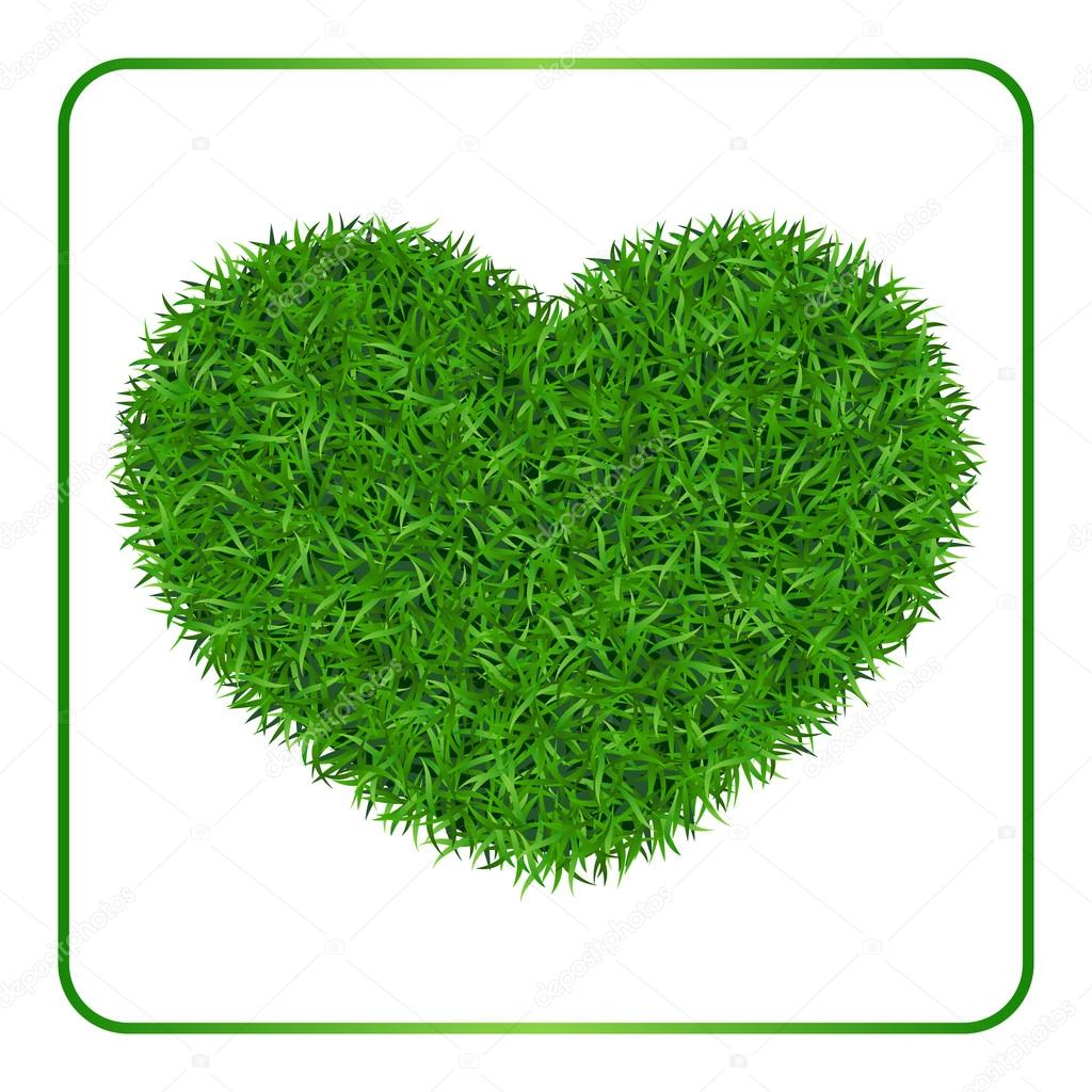 Heart green grass background 1 Stock Vector by ©Alona_S 102406320