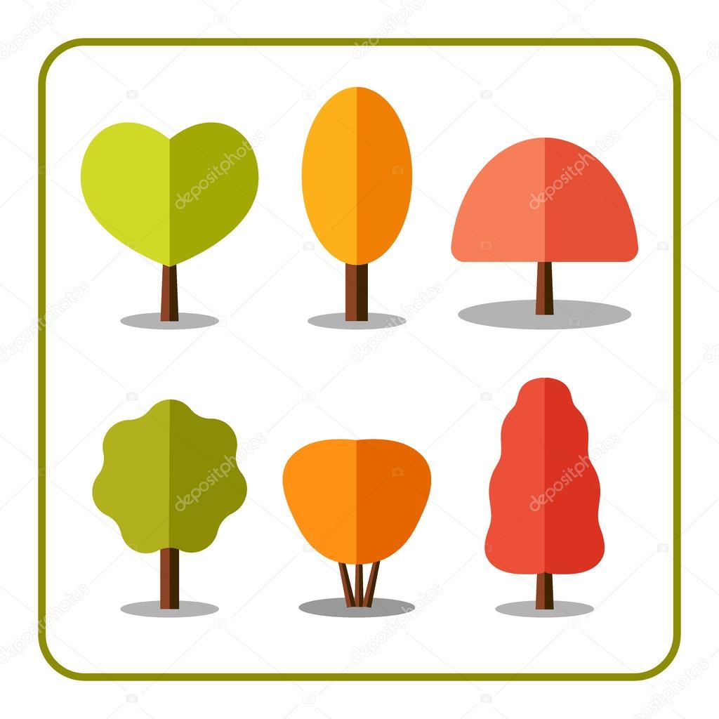 Tree icons set autumn 1 Stock Vector by ©Alona_S 103408962