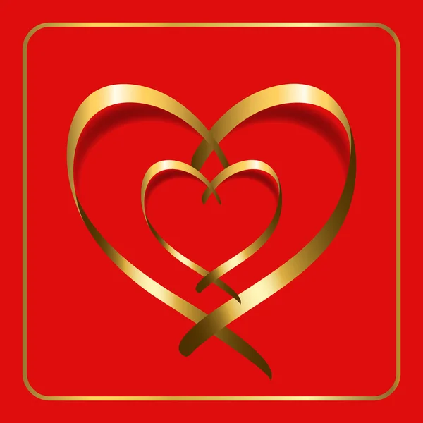 Gold heart ribbon red 1 — Stock Vector © Alona_S #110513886