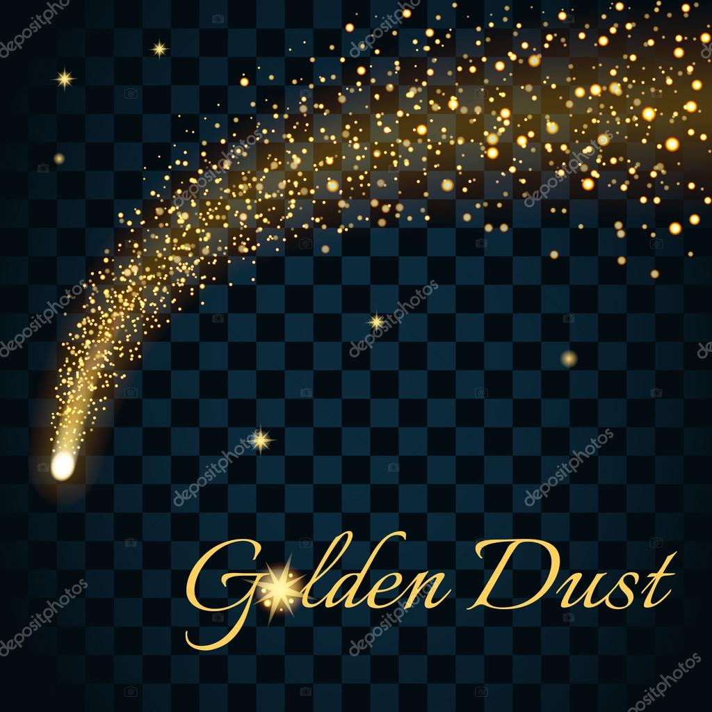 Golden sparkling falling star 2 transparent Stock Vector Image by ...