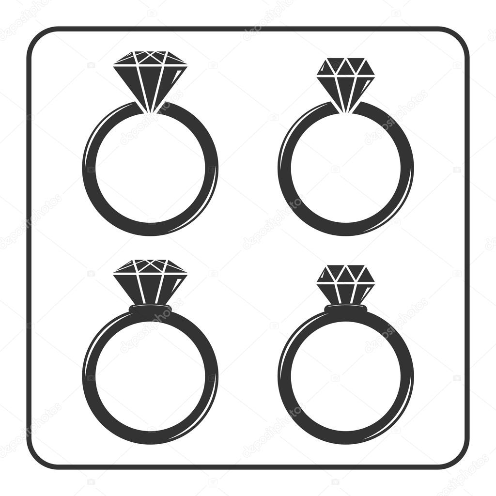 Diamond engagement ring icons set 4 Stock Vector by ©Alona_S 108945092