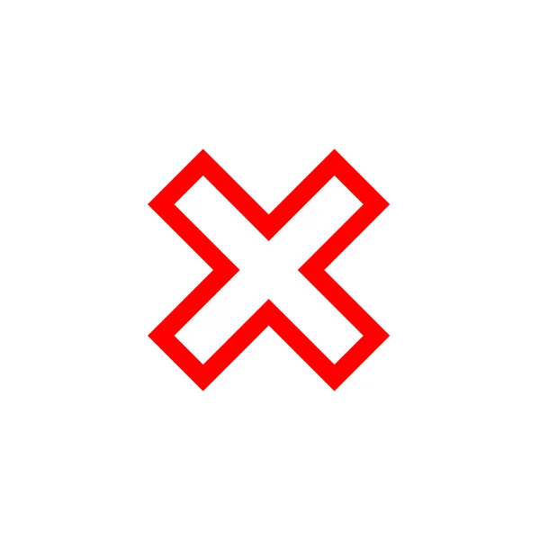 Czerwony x krzyż ikona znak wektor — Grafika wektorowa ...