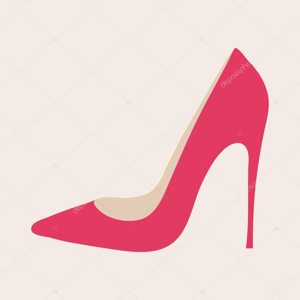 Zapatos clásicos de mujer rosa en tacón alto. Ilustración vectorial ...