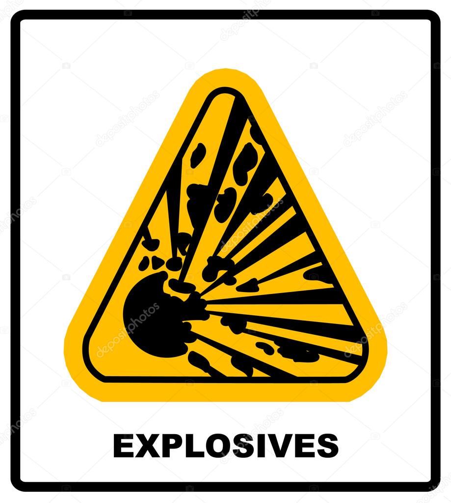 Symbol of the explosion in the triangle — Stock Vector © Merly69 #116387346