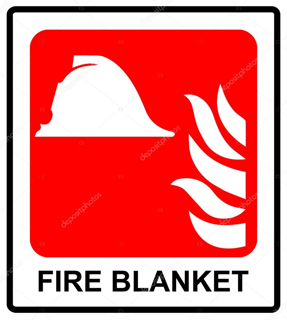Signs of fire blanket sign. Vector Illustration Emergency symbol for ...