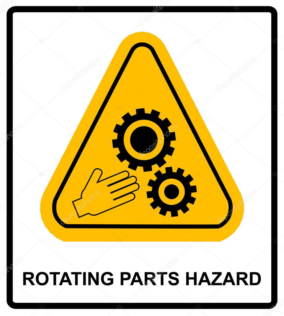 Rotating Parts Hazard sign, vector illustration Stock Vector by ...