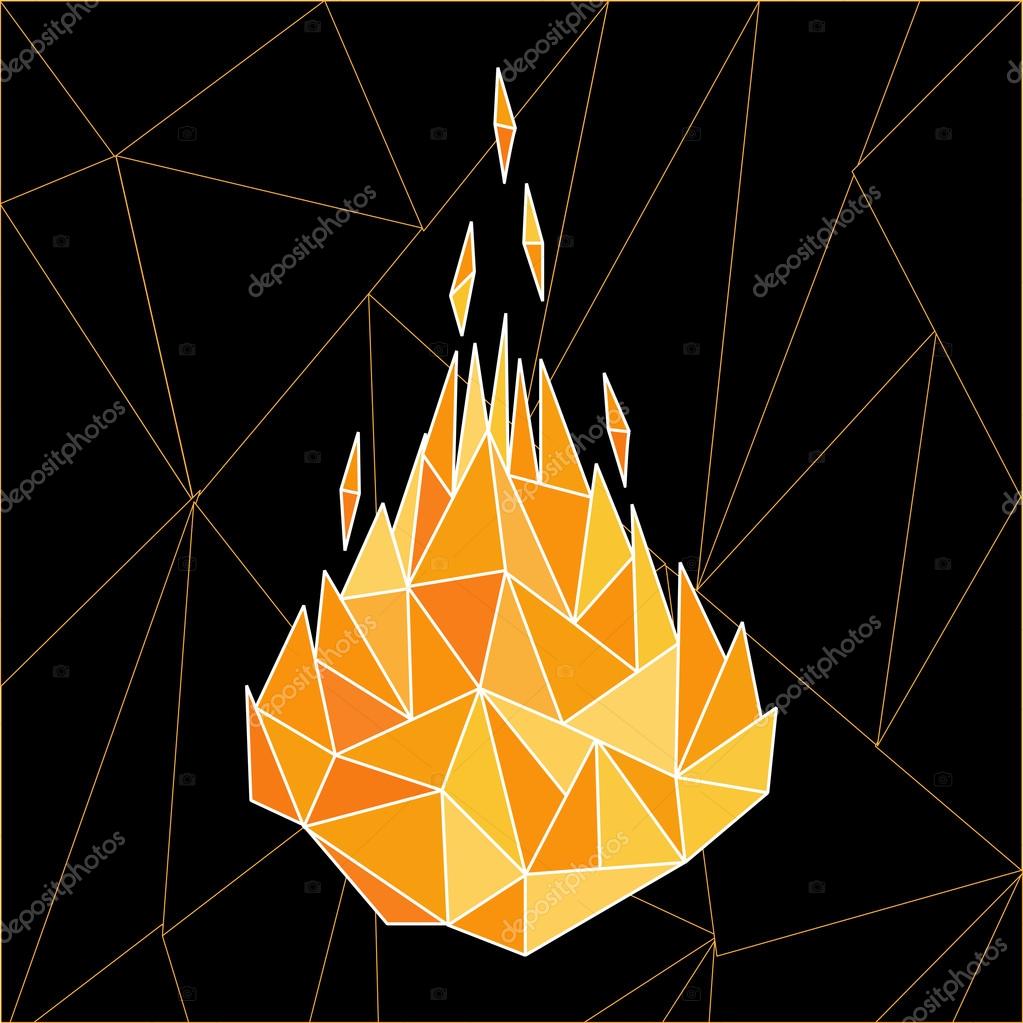 Fire flames low poly Stock Vector Image by ©GreenVector #123200010
