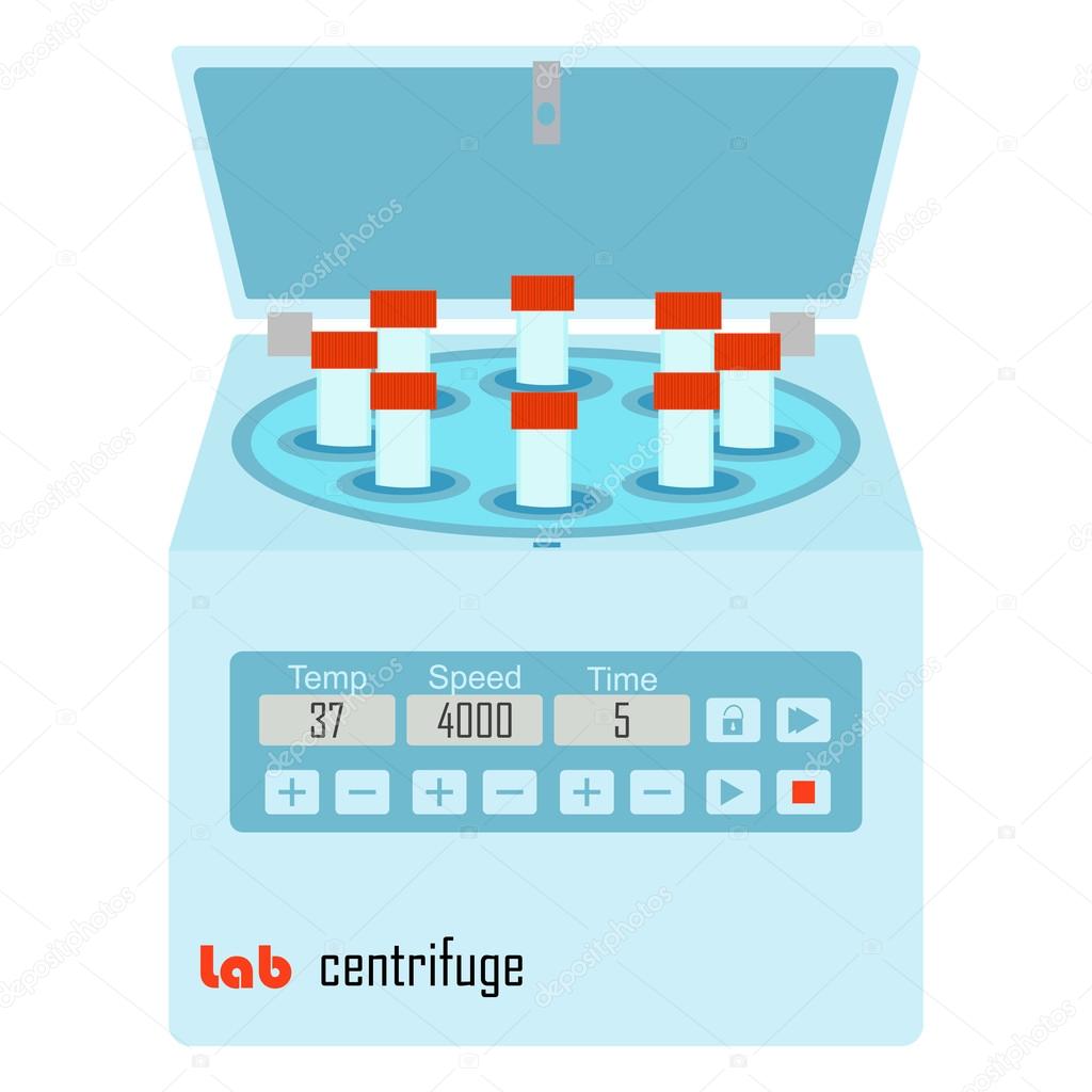 Lab centrifuge with vacutainer — Stock Vector © GreenVector #97934818