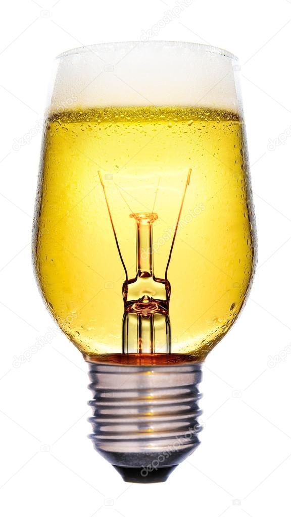 Beer glowing bulb idea concept Stock Photo by ©EvilWata 106997864
