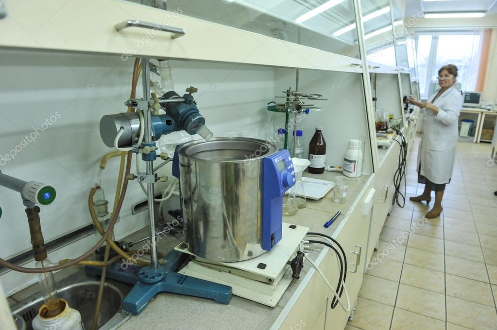 Biochemical laboratory for quality control of food products — Stock ...