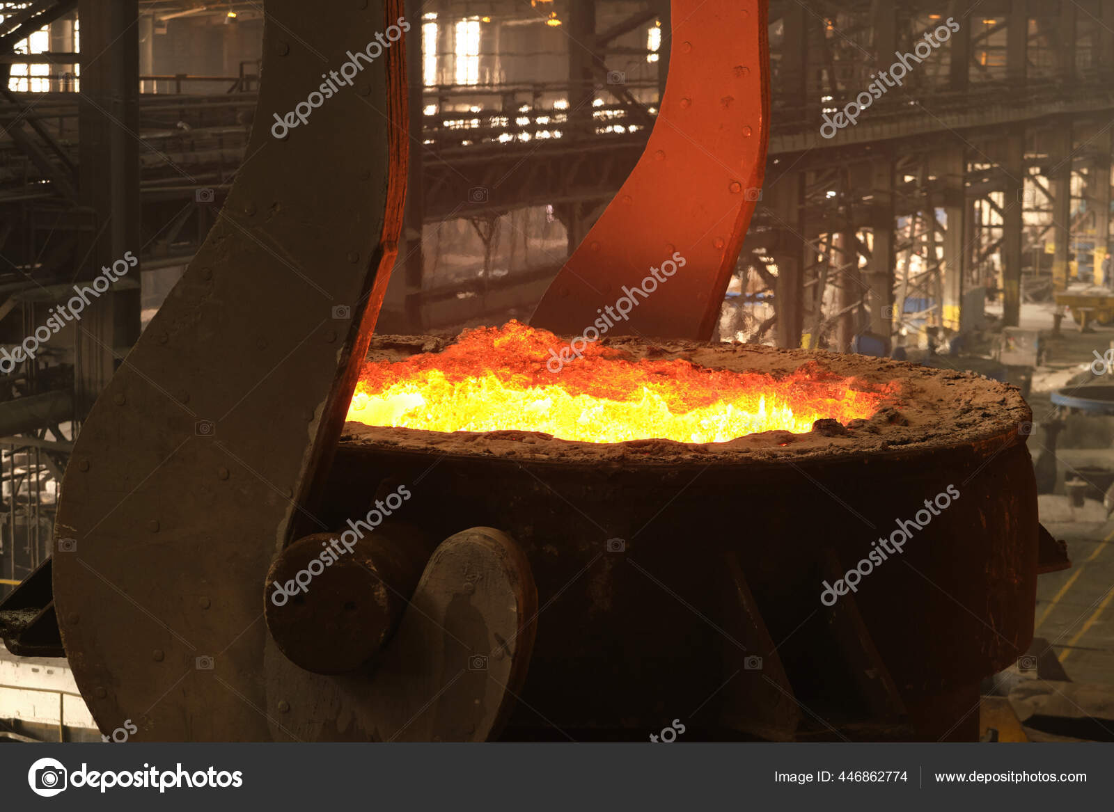 Liquid Molten Steel Bright Red Tank Similar Lava Workshop Metallurgical ...