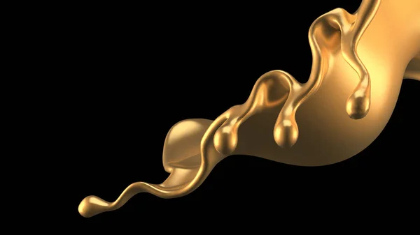Kulta Roiske Nestemäinen Musta Tausta Renderöinti Kuva – Aineistopankin ...