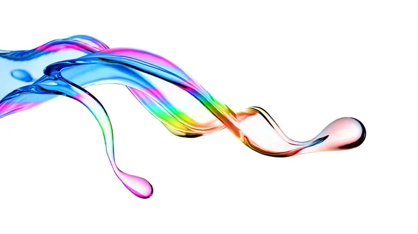 Splash Multi Colored Transparent Liquid Illustration Rendering — Stock ...