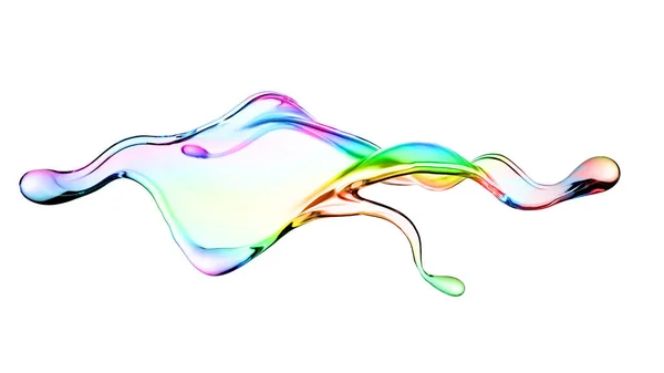 Splash Multi Colored Transparent Liquid Illustration Rendering — Stock ...